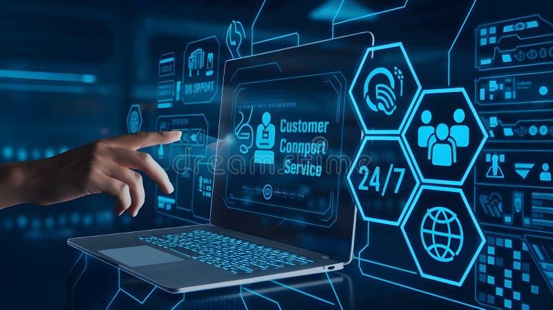 24 7 Technical Support and Customer Service Concept Stock Illustration ...