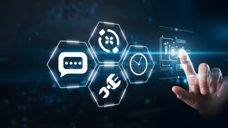 Technical Support and Customer Service Concept. Icon of Tools, with ...