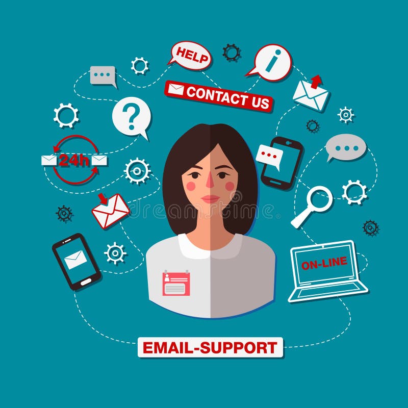 Technical Support. Email Support. Online Service Stock Vector ...