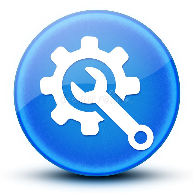 Technical Support Aesthetic Glossy Blue Round Button Abstract Stock ...