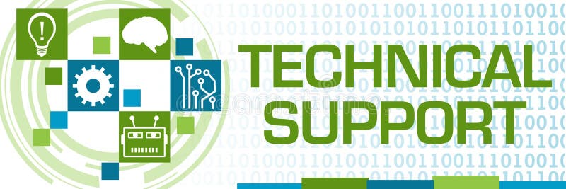 Technical Support Green Blue Squares Grid Symbols Digital Horizontal ...