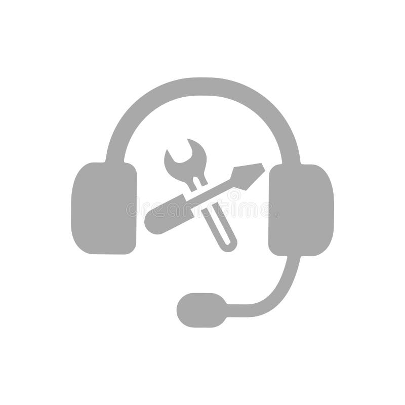 Technical Support Grey Icon Stock Vector - Illustration of computer ...