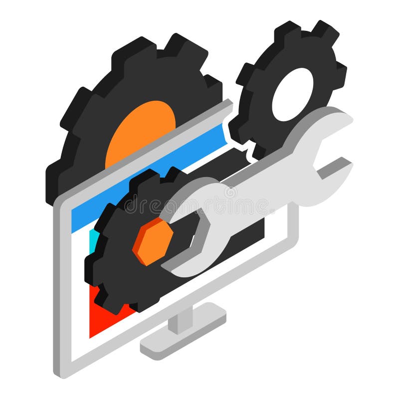 Technical Support Icon, Isometric Style Stock Vector - Illustration of ...