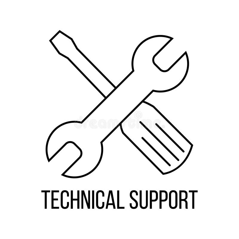 Technical Support Icon or Logo Line Art Style. Stock Vector ...