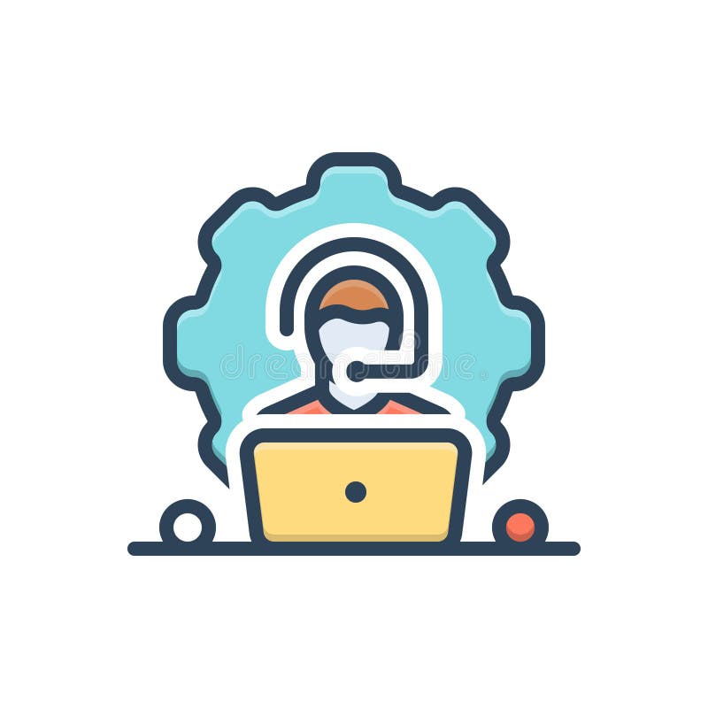 Color Illustration Icon for Technical Support, Service and Center Stock ...