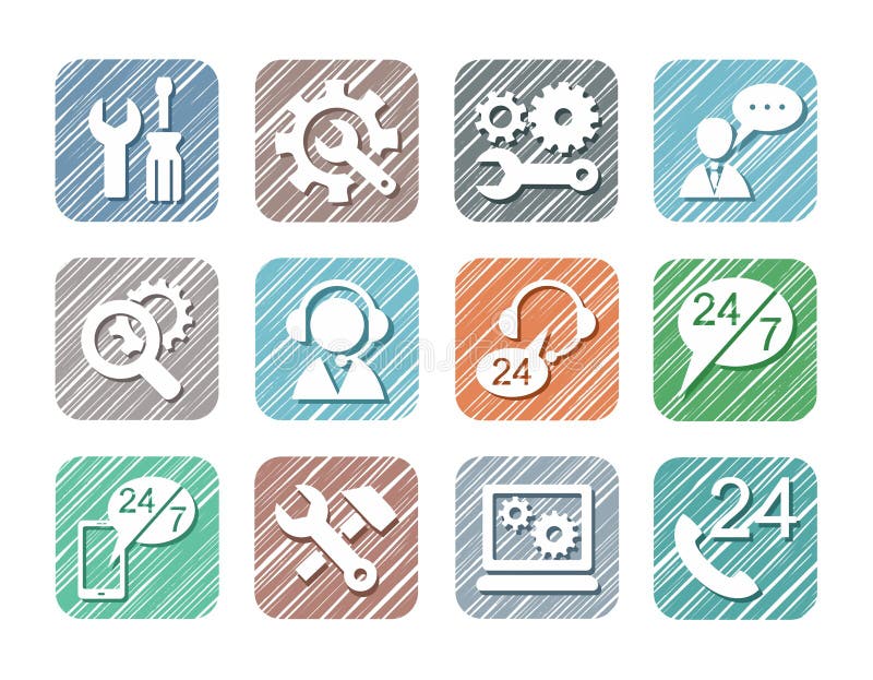 Technical Support and Repair, Seamless Blue Background. Stock Vector ...