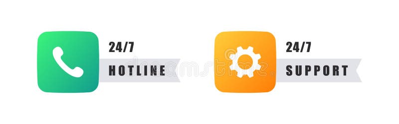 Technical Support Icons. Customer Support. Round the Clock Support ...