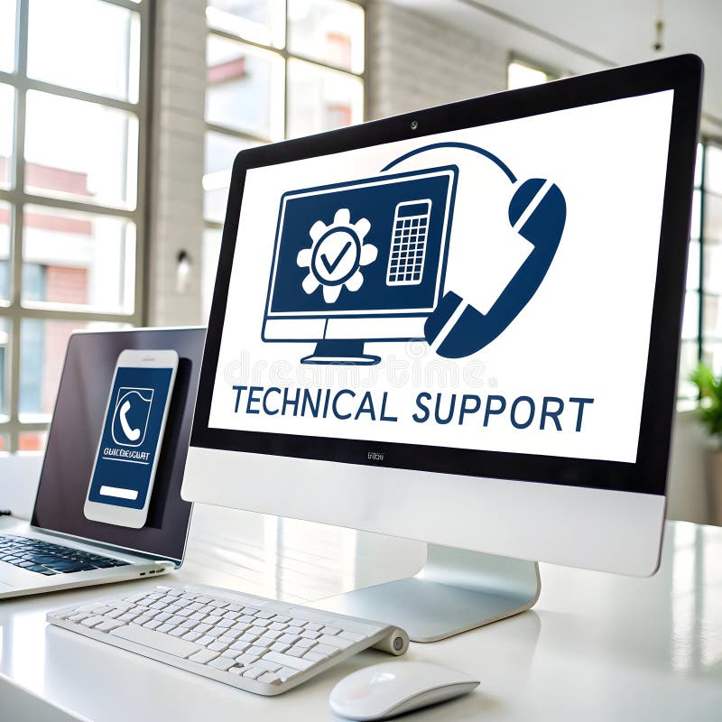 Technical Support Isolated on White Background Stock Illustration ...