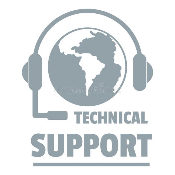Technical Support Logo, Simple Gray Style Stock Vector - Illustration ...