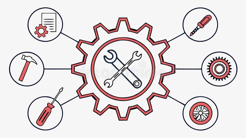 Technical Support and Maintenance with Gear and Tools Vector Design ...