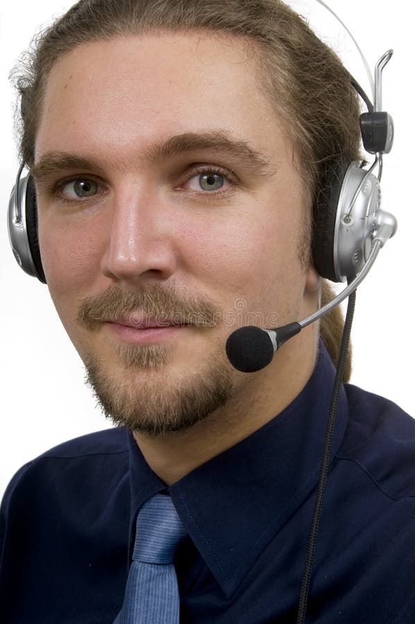 Technical Support Male Service Representative Stock Image - Image of ...
