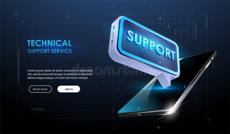 Technical Support. Modern Vector Illustration Futuristic Style Stock ...