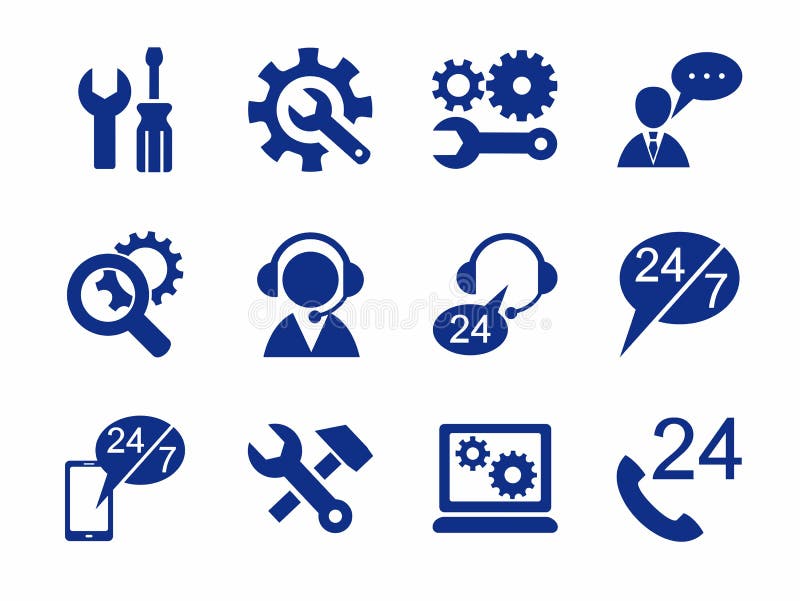 Technical Support And Repair, Seamless Blue Background. Stock Vector ...