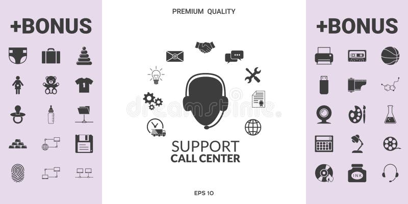 Technical Support Operator Flat Icon. - Graphic Elements for Your ...