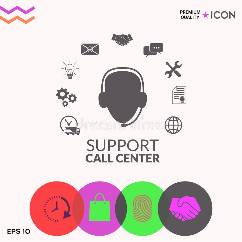 Technical Support Operator Flat Icon. Stock Vector - Illustration of ...