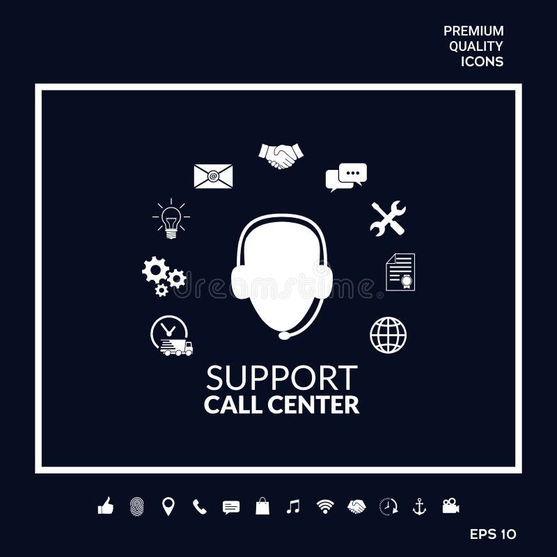 Technical Support Operator Flat Icon. Stock Vector - Illustration of ...