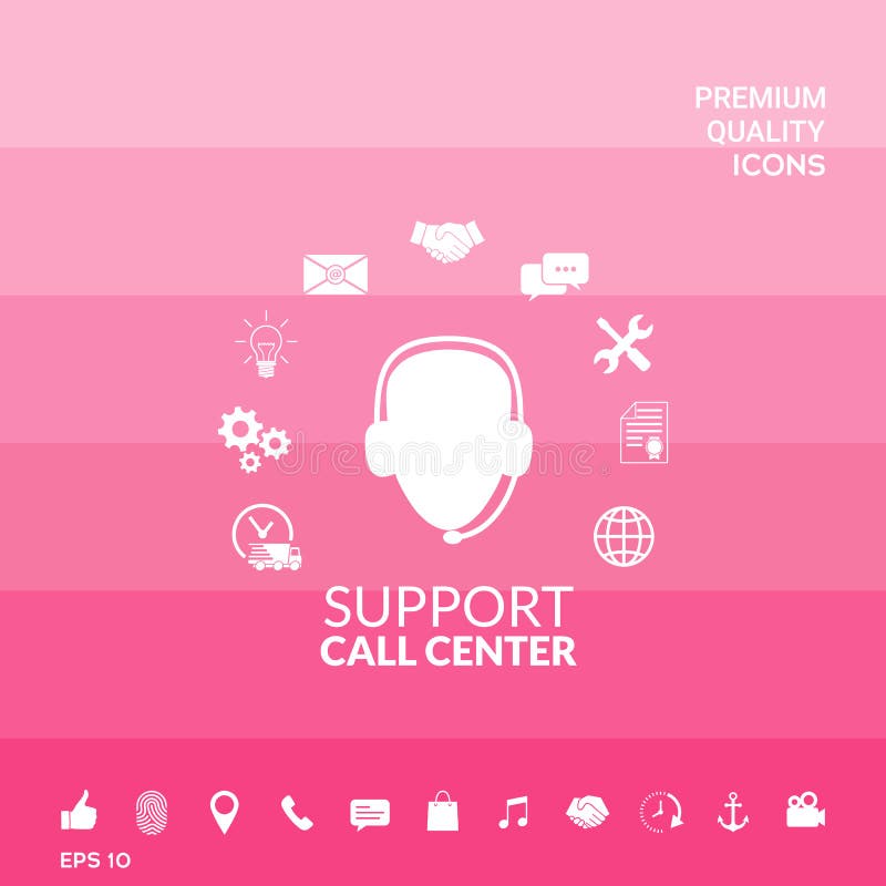 Technical Support Operator Flat Icon. Stock Vector - Illustration of ...