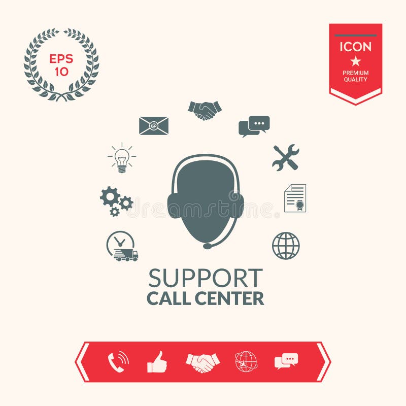 Technical Support Operator Flat Icon. Stock Vector - Illustration of ...