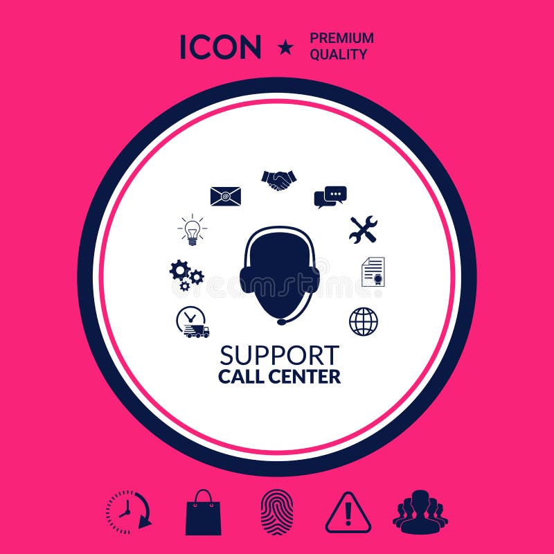 Technical Support Operator Flat Icon. Stock Vector - Illustration of ...