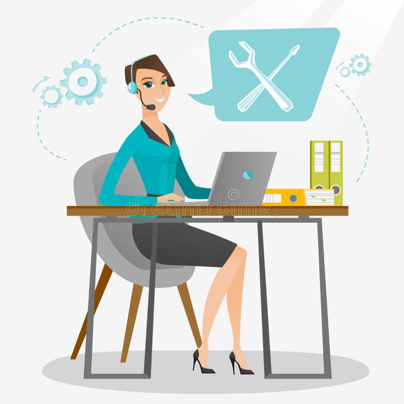 Technical Support Operator Vector Illustration. Stock Vector ...