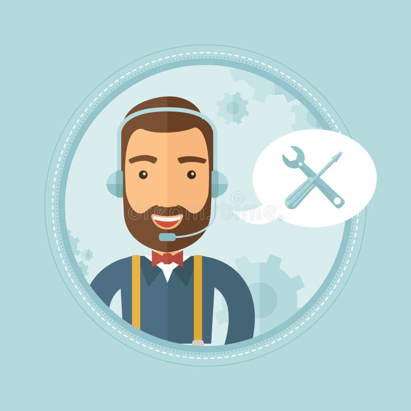 Technical Support Operator Vector Illustration. Stock Vector ...