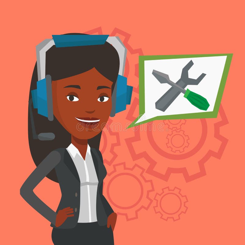Technical Support Operator Vector Illustration. Stock Vector ...