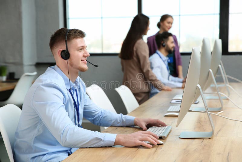Technical Support Operator Working with Colleagues Stock Photo - Image ... Technical Support Operator Working with Colleagues Stock Photo - Image ...