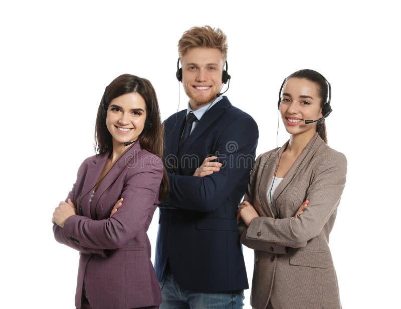 Technical Support Operators with Headsets Stock Photo - Image of ...