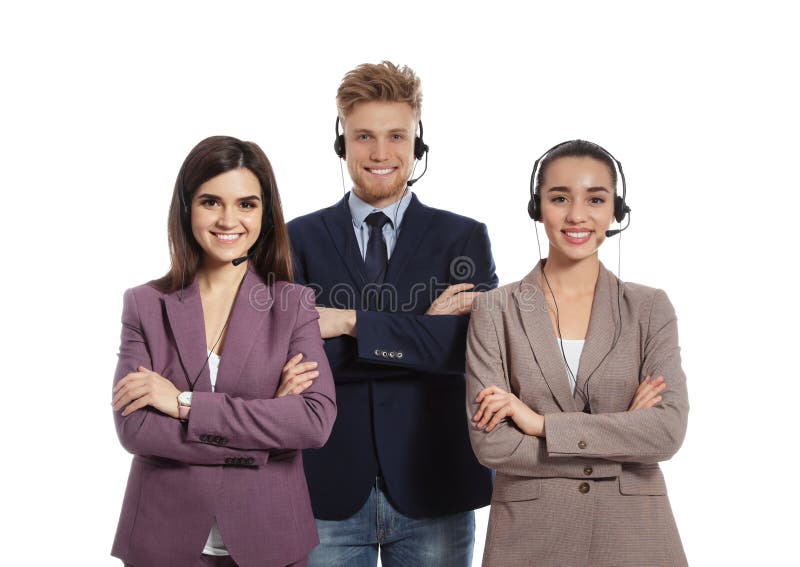 Technical Support Operators with Headsets Stock Photo - Image of ...