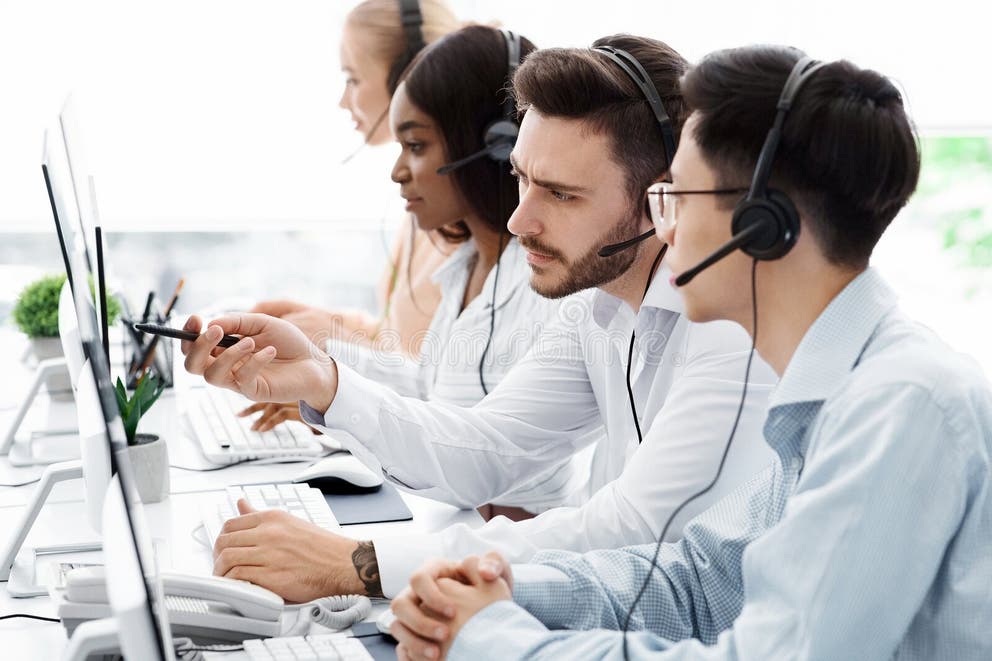 Technical Support Operators Solving Problem with Client Communication ...