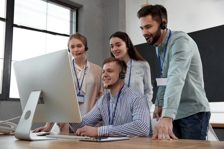 Technical Support Operators Working in Office Stock Photo - Image of ...