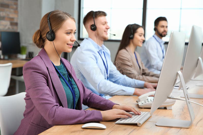 Technical Support Operators Working in Office Stock Photo - Image of ...