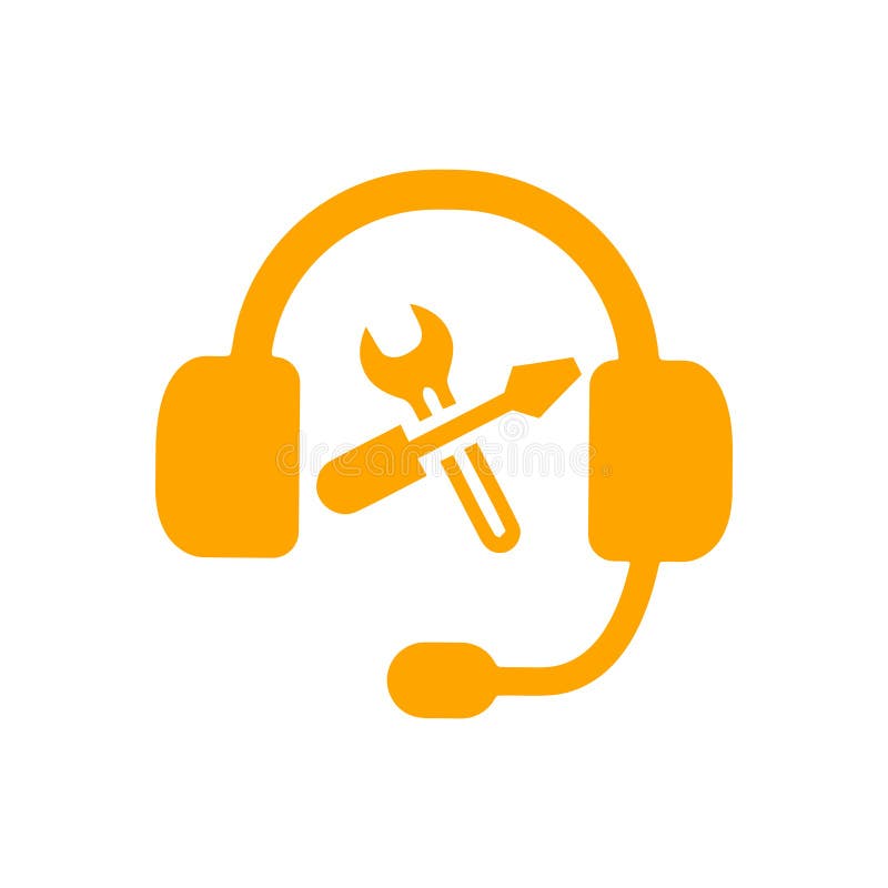 Technical Support Orange Icon Stock Illustration - Illustration of ...