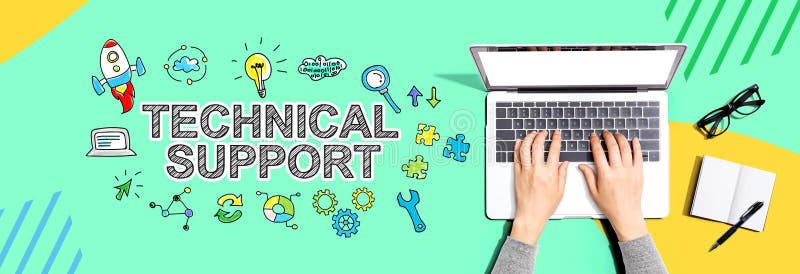 Technical Support with Person Using a Laptop Stock Image - Image of ...