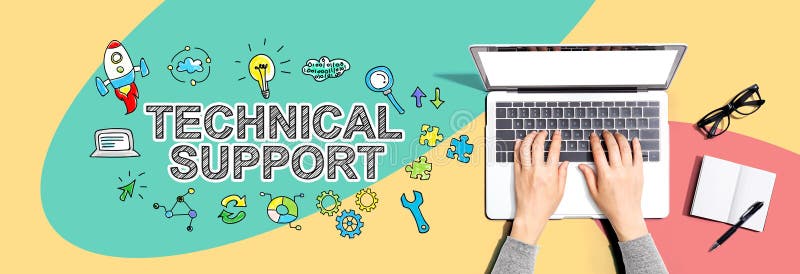 Technical Support with Person Using a Laptop Stock Image - Image of ...