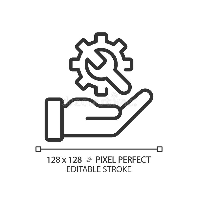 Technical Support Pixel Perfect Gradient Linear Vector Icon Stock ...