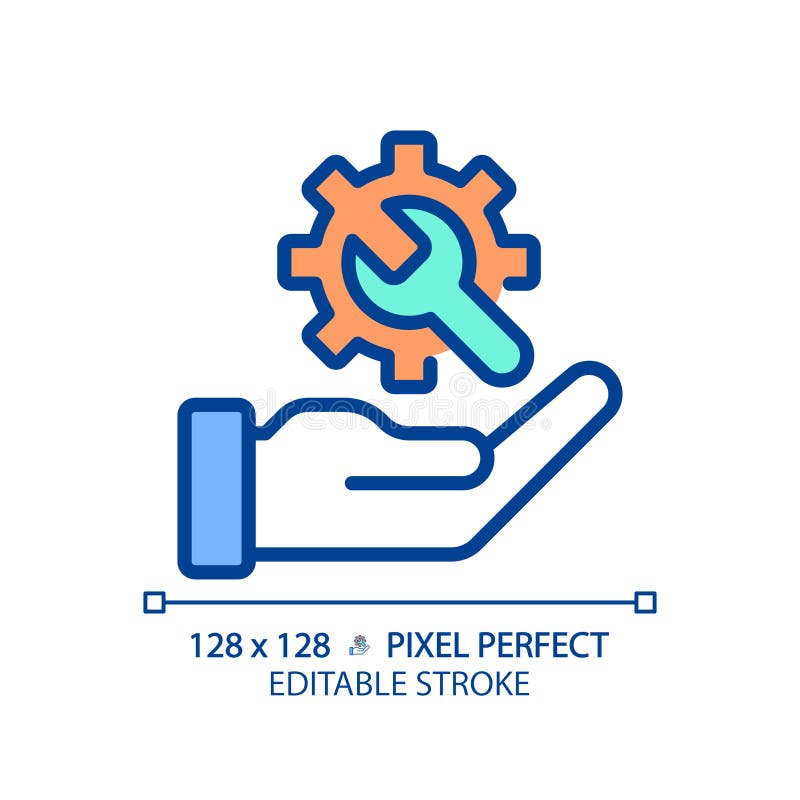 Technical Support Pixel Perfect Gradient Linear Vector Icon Stock ...