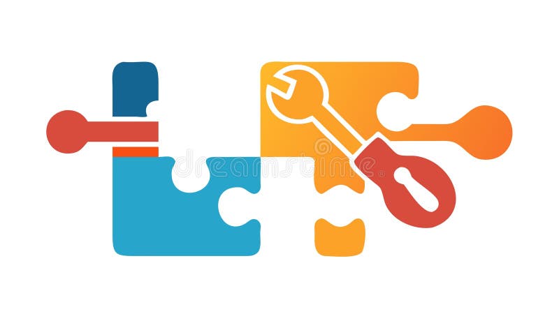 Technical Support Puzzle Icon for Problem Solving Tools, Vector Design ...