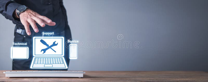 Technical Support Service. Business Technology Stock Image - Image of ...