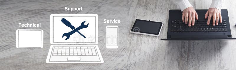 Technical Support Service. Business Technology Stock Image - Image of ...