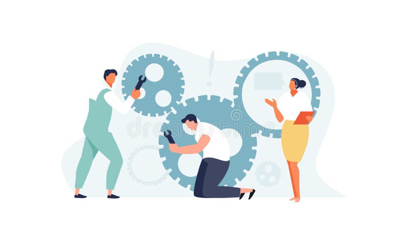 Technical Support Service Team Vector Stock Vector - Illustration of ...