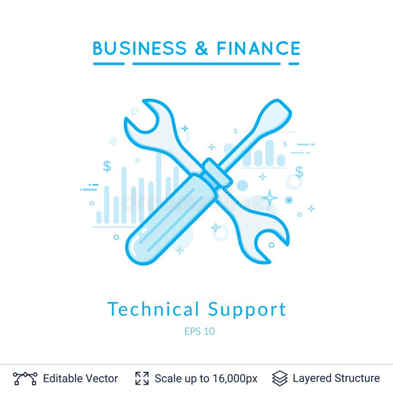 Technical support symbols stock vector. Illustration of support - 58227109