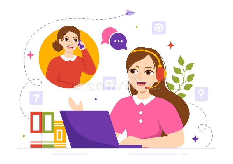 Technical Support System Vector Illustration with Software Development ...