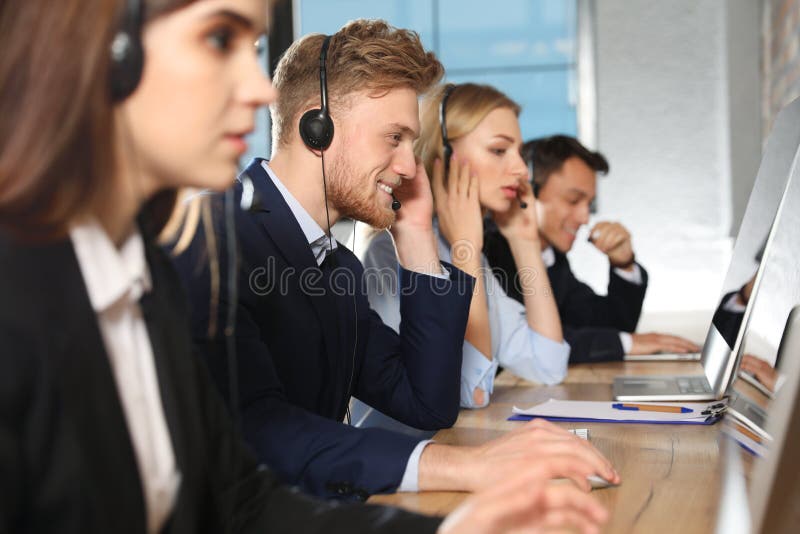 Technical Support Team Working in Office Stock Image - Image of client ...
