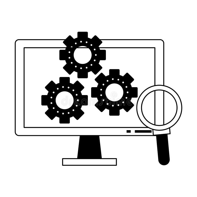 Technical Support Technology in Black and White Stock Vector ...