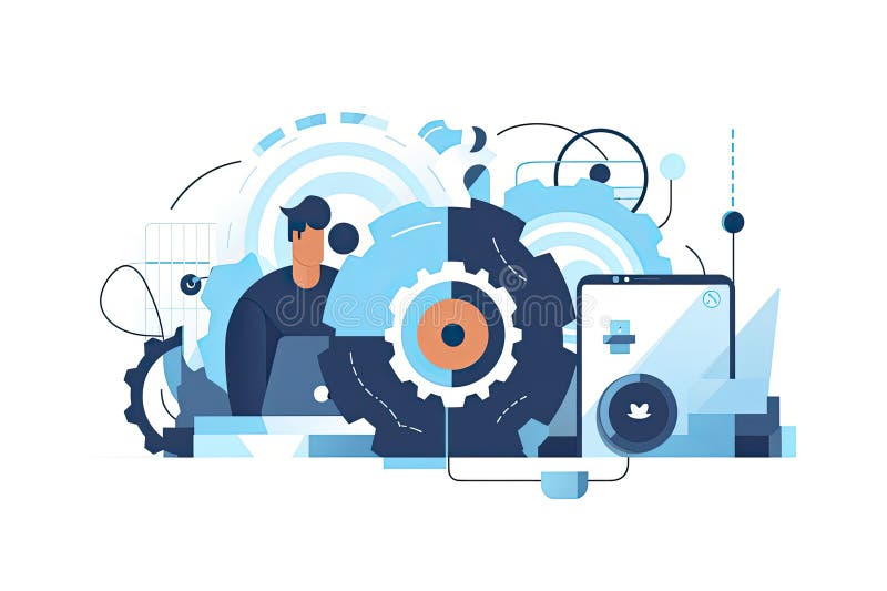 Technical Support Template Concept Flat Design Icon. Hotline Stock Illustration - Illustration ...