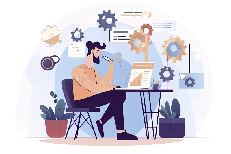 Technical Support Template Concept Flat Design Icon. Hotline. Online ...