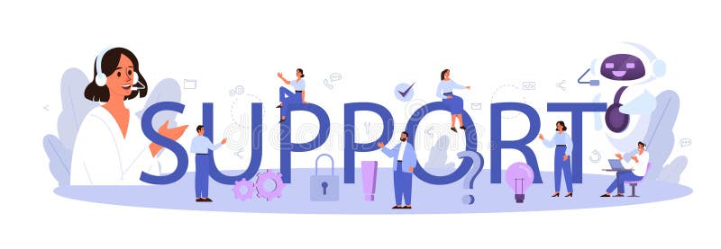 Technical Support Typographic Header. Idea of Customer Service Stock ...