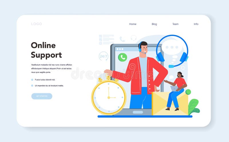 Technical Support Web Banner or Landing Page. Idea of Customer Service ...