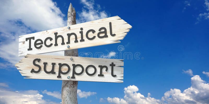 Technical Support - Wooden Signpost with Two Arrows Stock Illustration ...
